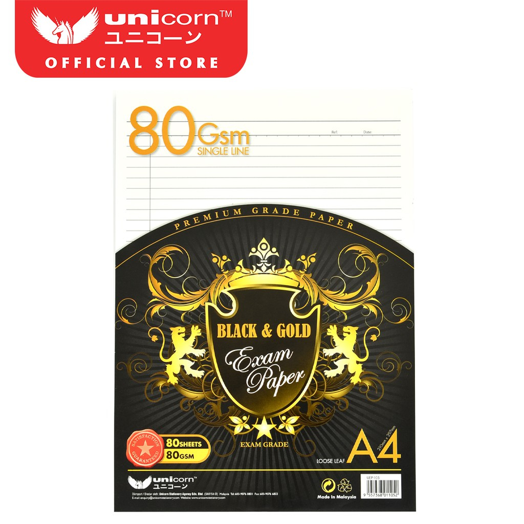 Unicorn Stationery Single Line A4 Exam Paper 80G UEP-105 80 Sheet | Shopee Malaysia