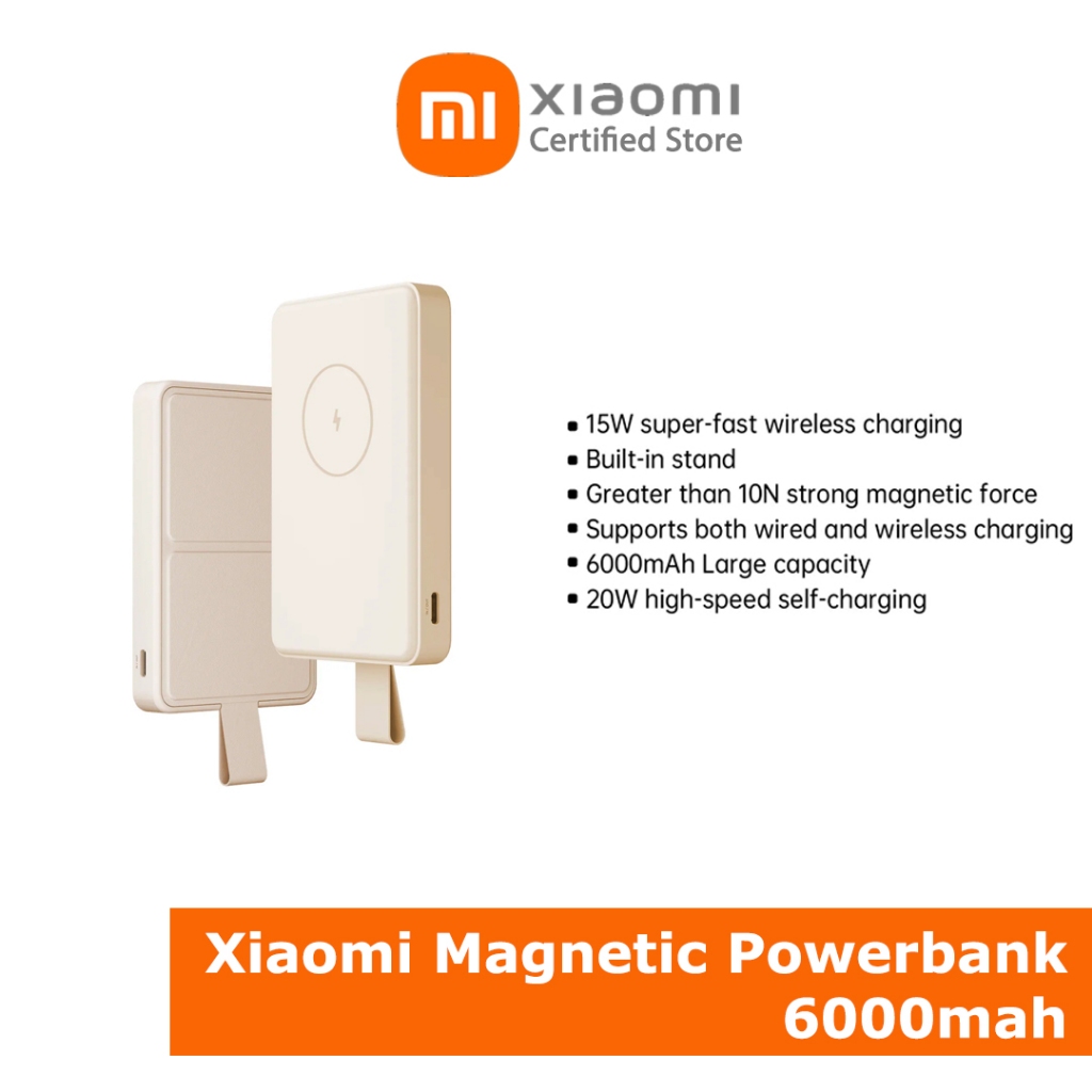 Xiaomi Magnetic Power Bank 6000mah | 18W Wired + 15W Wireless Charging | Qi 2.0 Supported | Fit ...