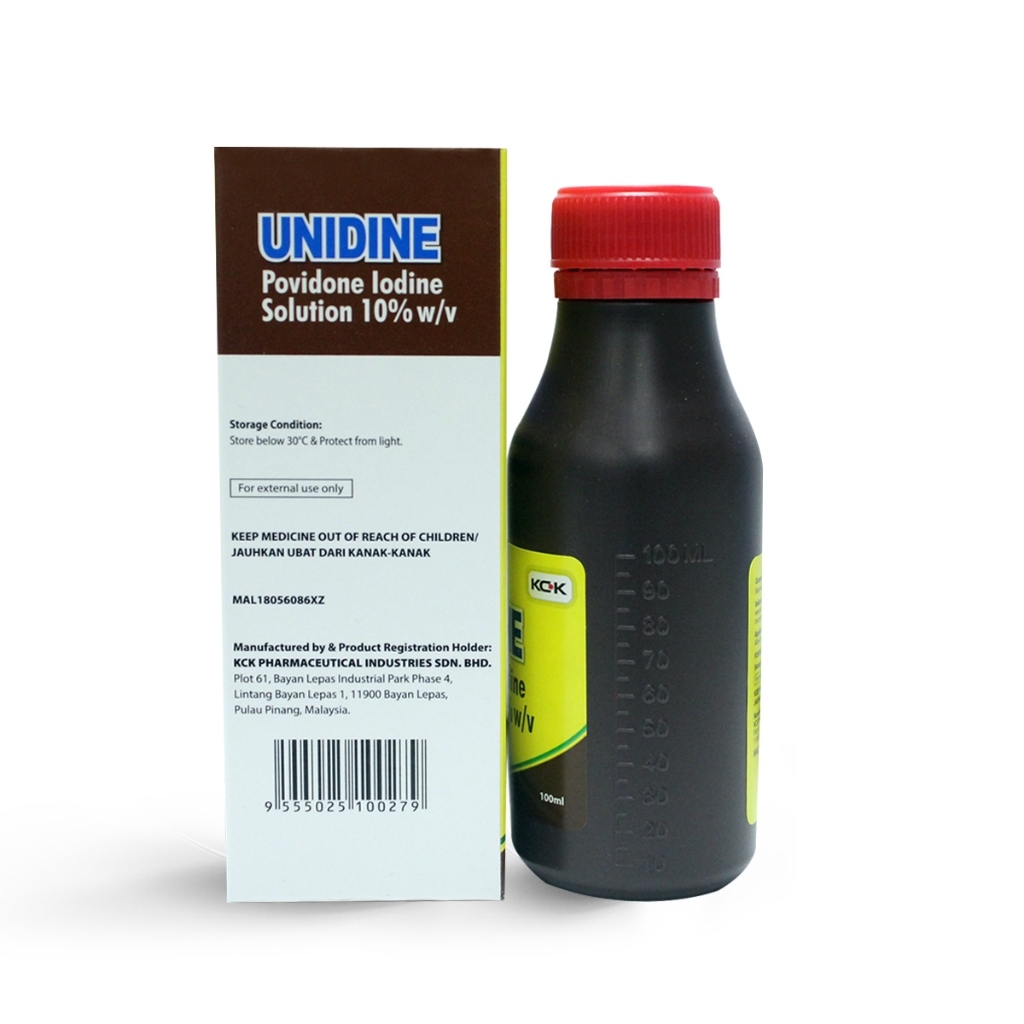 KCK Unimed Unidine Povidine Iodine Solution 10% w/v 100ml (September ...