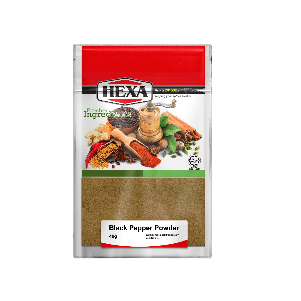 HEXA HALAL Black Pepper Powder 40gm Serbuk Lada Hitam | Shopee Malaysia