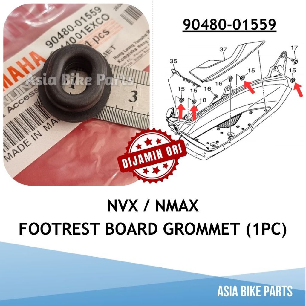 Yamaha Original NVX NMAX Footrest Board Grommet / Y15ZR Chassis Grommet ...