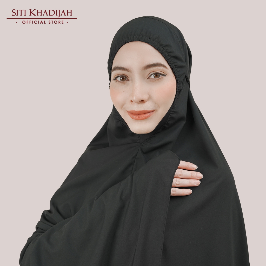 Siti Khadijah Telekung Flair Areej in Black | Shopee Malaysia