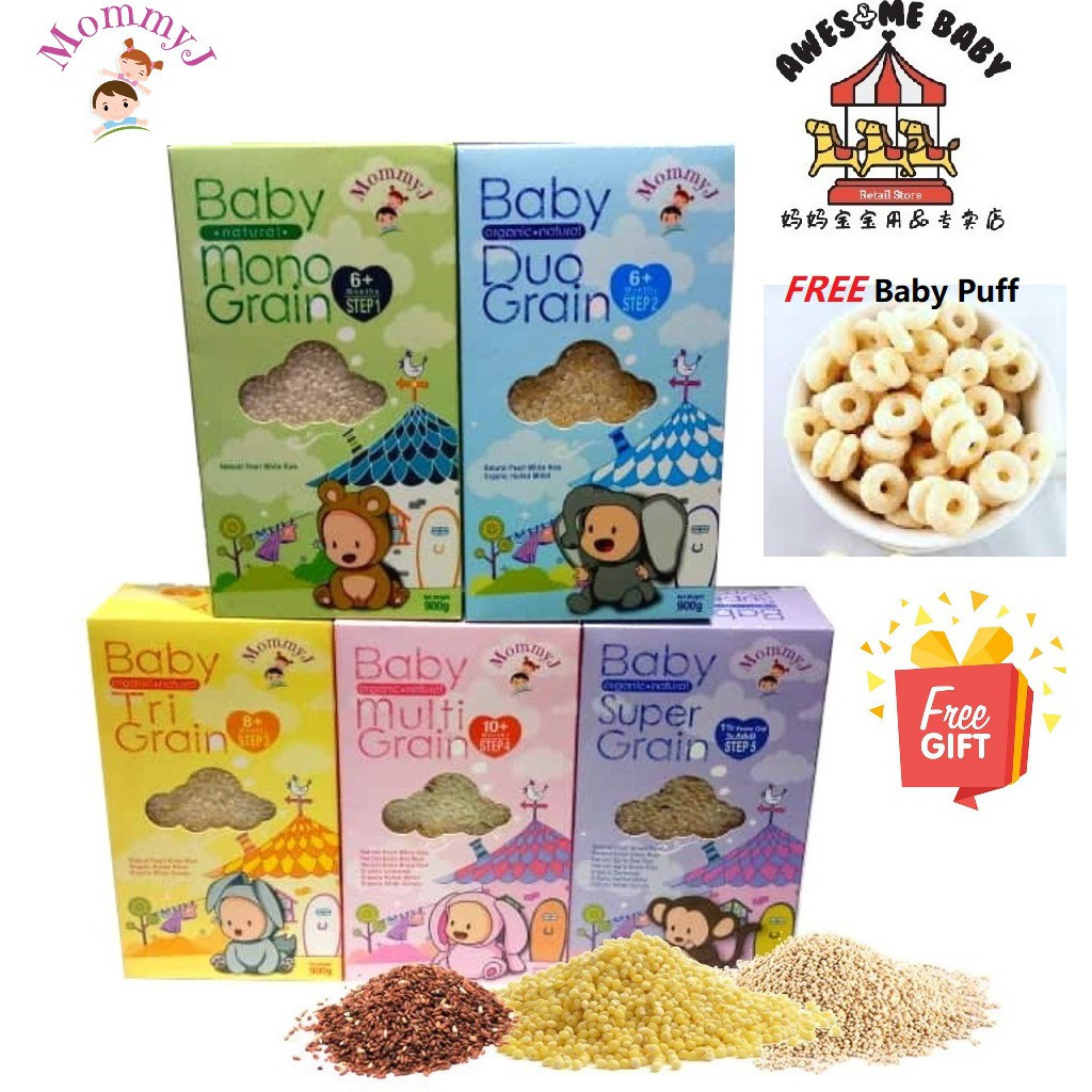 MommyJ Baby Organic DUO-Grain/TRI-Grain /MULTI-Grain/Super Grain Beras ...