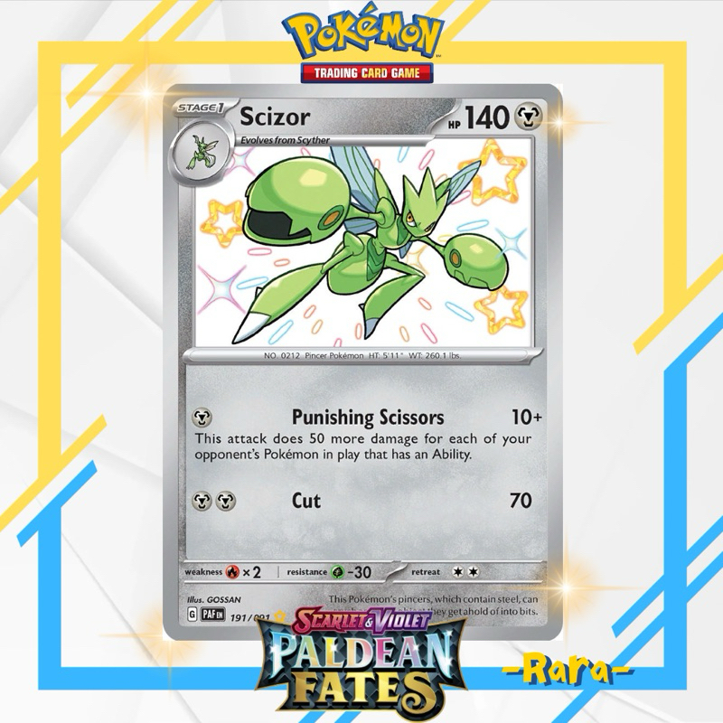 Scizor - 191/091 - Shiny Rare Scarlet & Violet: Paldean Fates Singles ...