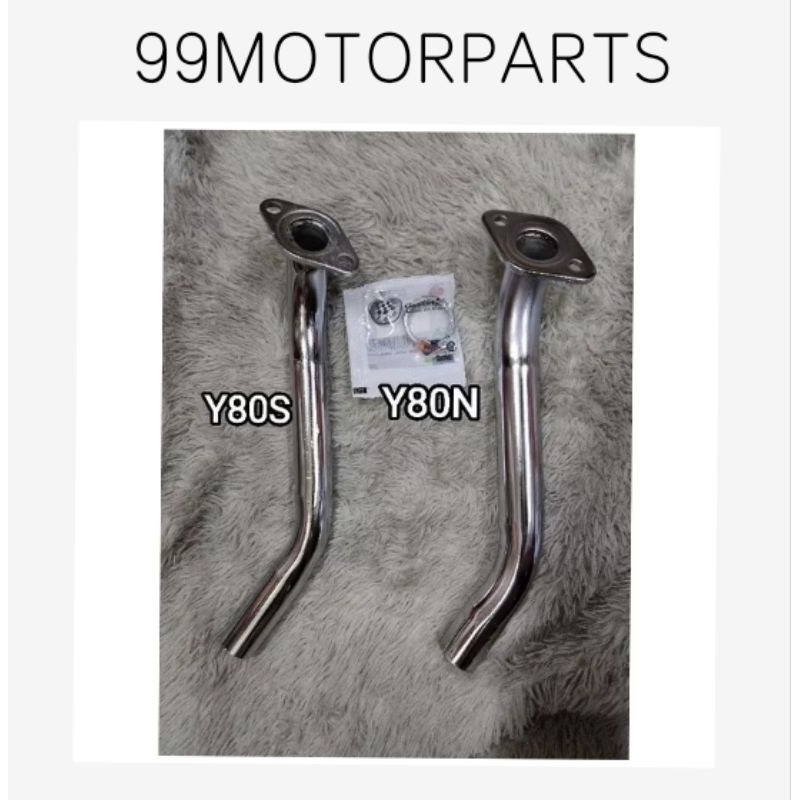 YAMAHA Y80 SMALL NEW BIG CHROME FREE EXHAUST GASKET STANDARD STD FRONT PIPE MANIFOLD PIPE ONLY ...