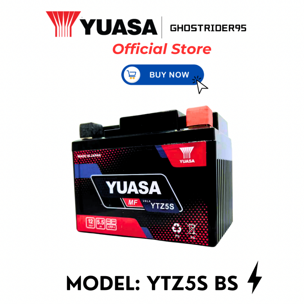 YUASA YTZ5S YTZ5 BATTERY HONDA YAMAHA EX5 DREAM WAVE WAVE110 WAVE125 ...