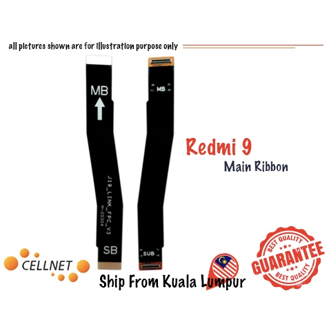 [Cellnet] Redmi r.mi 9 Main Ribbon Flex Center Ribbon Connect Charging Board Ribbon New Senang ...