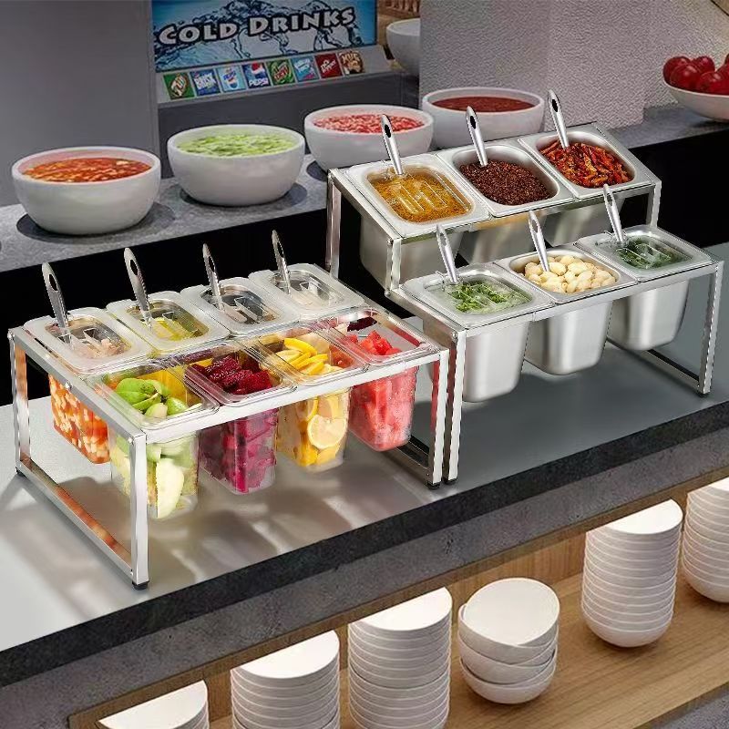 Expandable Stainless steel frame Counter Kitchen Spice Condiment ...