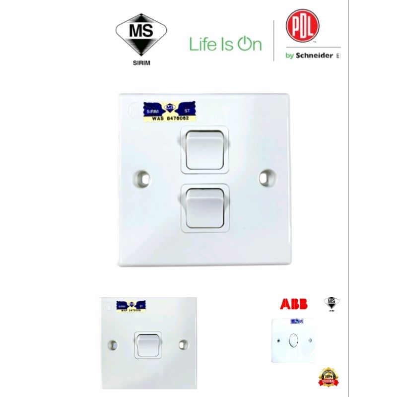 PDL Home Use Switches (Sirim) PDL Switches 2G1W 1G1W (CLEAR STOCK ...