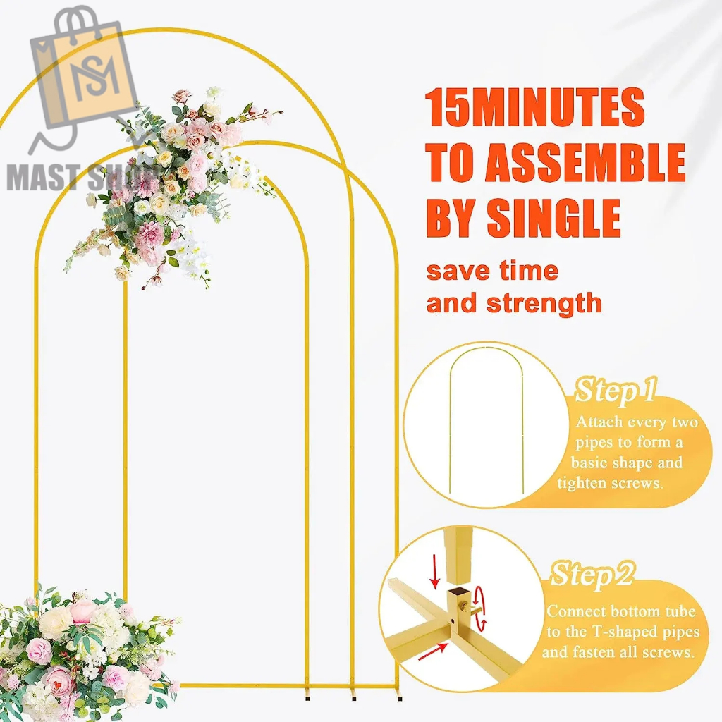 Metal Wedding Single Arch Stand Gold 1.8M/2M/2.2M Arch Backdrop Frame ...