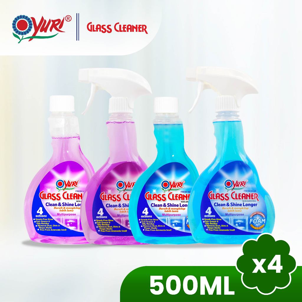 [Bundle of 2] Yuri Foaming Glass Cleaner Bundle (500mlx2) x2 (Ammonia ...