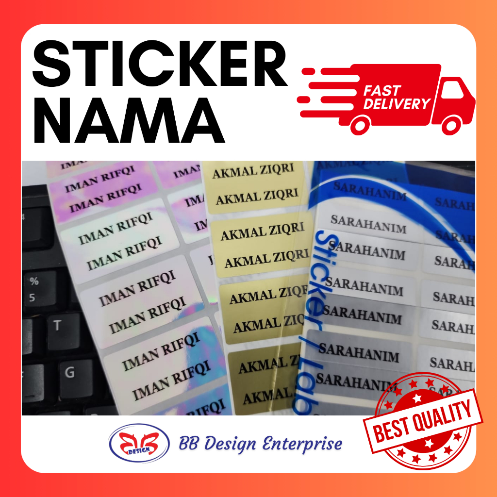 STICKER NAM / LABEL PRODUCT WATER PROOF SHIP WHITHIN 48 HOURS | Shopee ...