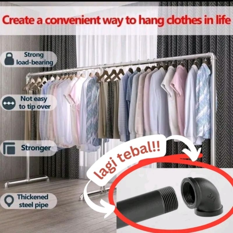 (UPGRADE)😎Clothes rack / Laundry clothes dismantle rack /gantung baju ...
