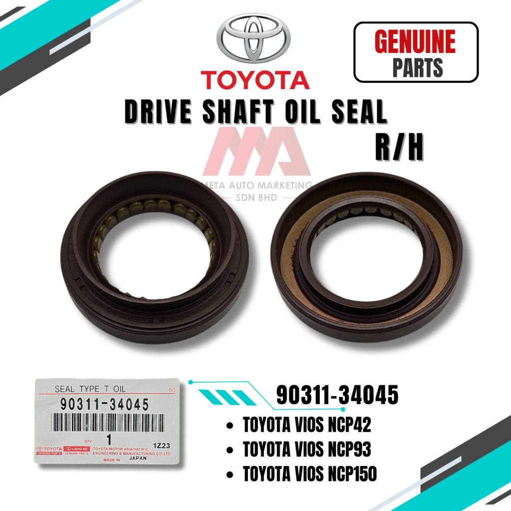 DRIVE SHAFT OIL SEAL RH TOYOTA VIOS NCP42/VIOS NCP93/VIOS NCP150 (90311 ...