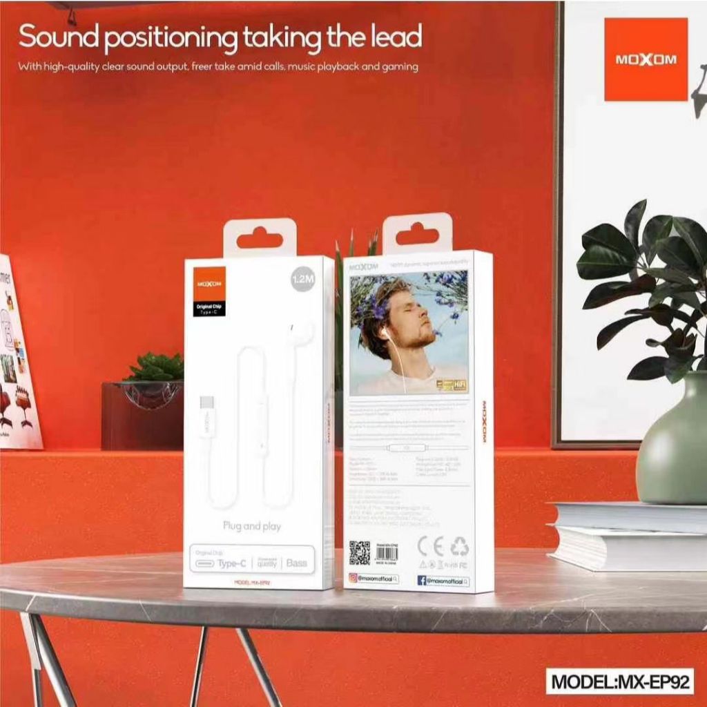 MOXOM MX-EP92 Legendary Wired Earphone With Type-C Connector | Shopee Malaysia