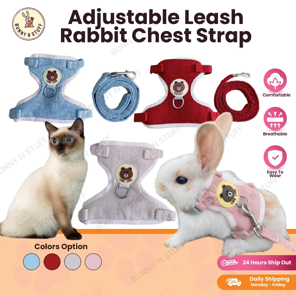 Traction Clothes Rabbit Rope Chest Strap Pet Harness Adjustable Leash ...