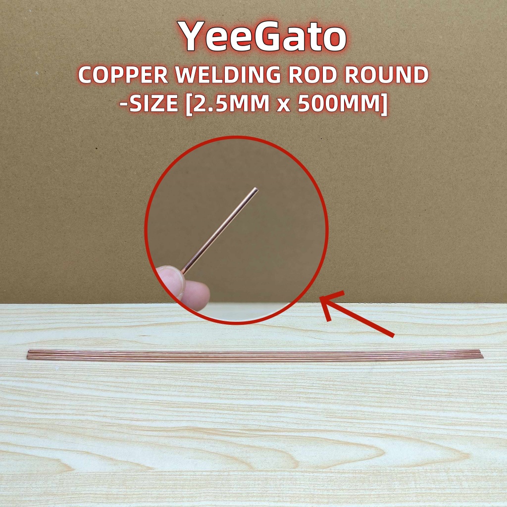 [2.5MMX500MM] COPPER WELDING ROD (ROUND) STICK AIRCOND, PIPE ...