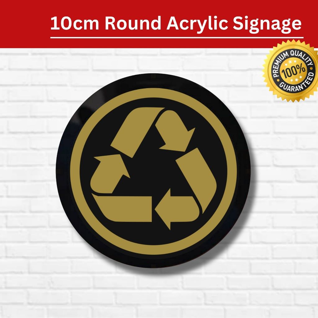 Recycle Logo Signage - 10 cm Diameter Signage with Double sided tape ...