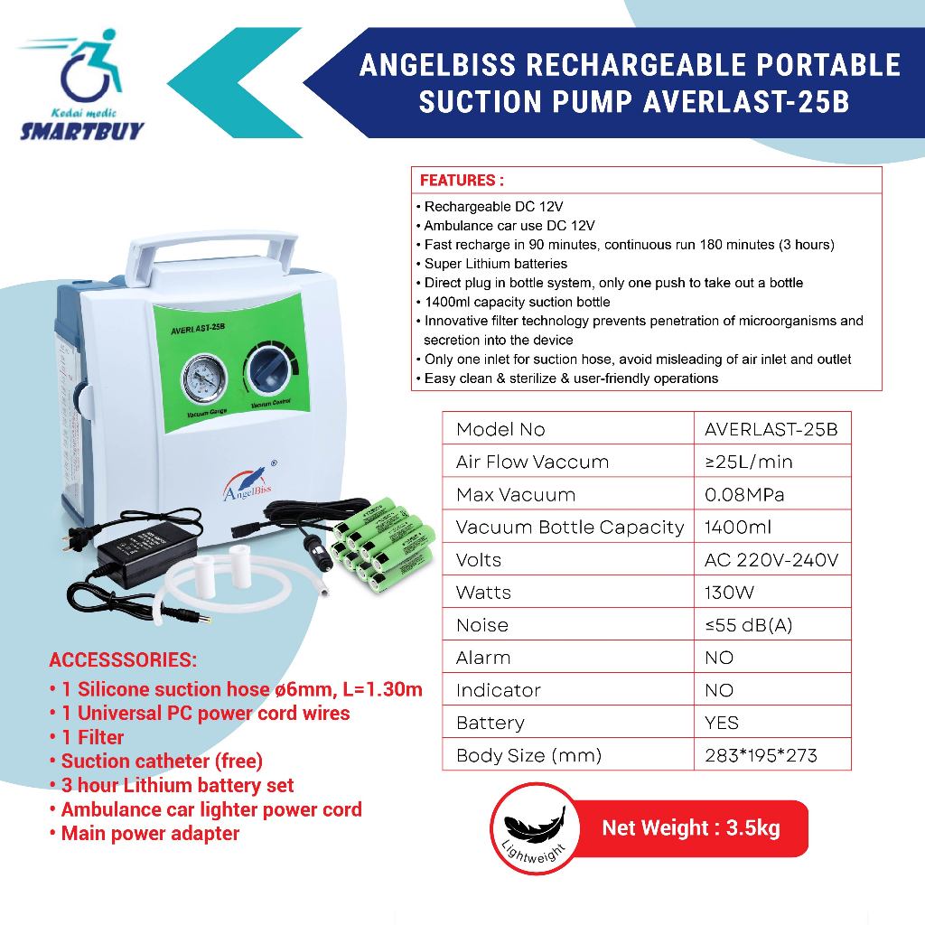 AngelBiss Portable Suction Pump (AVERLAST-18 / AVERLAST-25 / AVERLAST ...