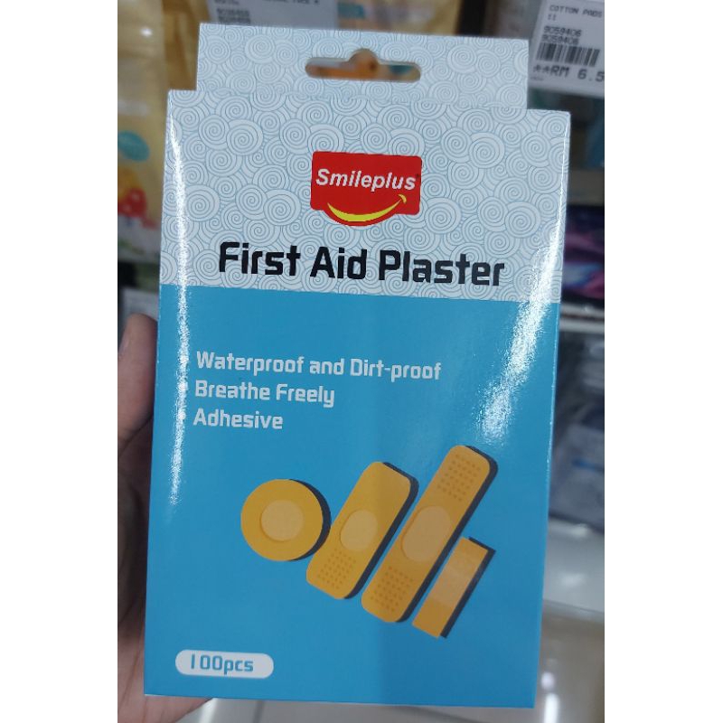 FIRST AID PLASTERS WATERPROOF SMILEPLUS 100PCS | Shopee Malaysia