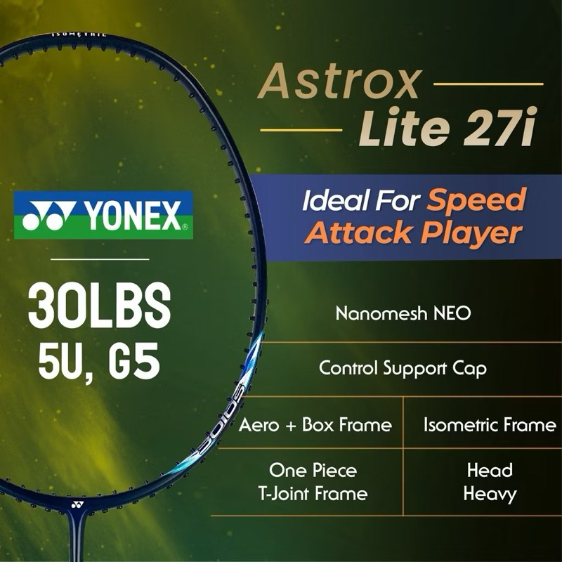 100% ORIGINAL RACKET ASTROX LITE 27i and 21i (5U)/FREE GRIP | Shopee ...
