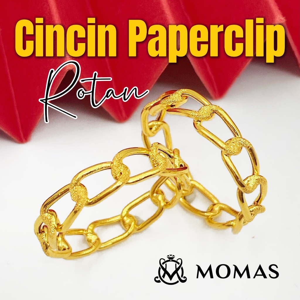Cincin Paperclip Rotan Emas 916 Tulen Cincin Emas 916 Bajet Cincin ...