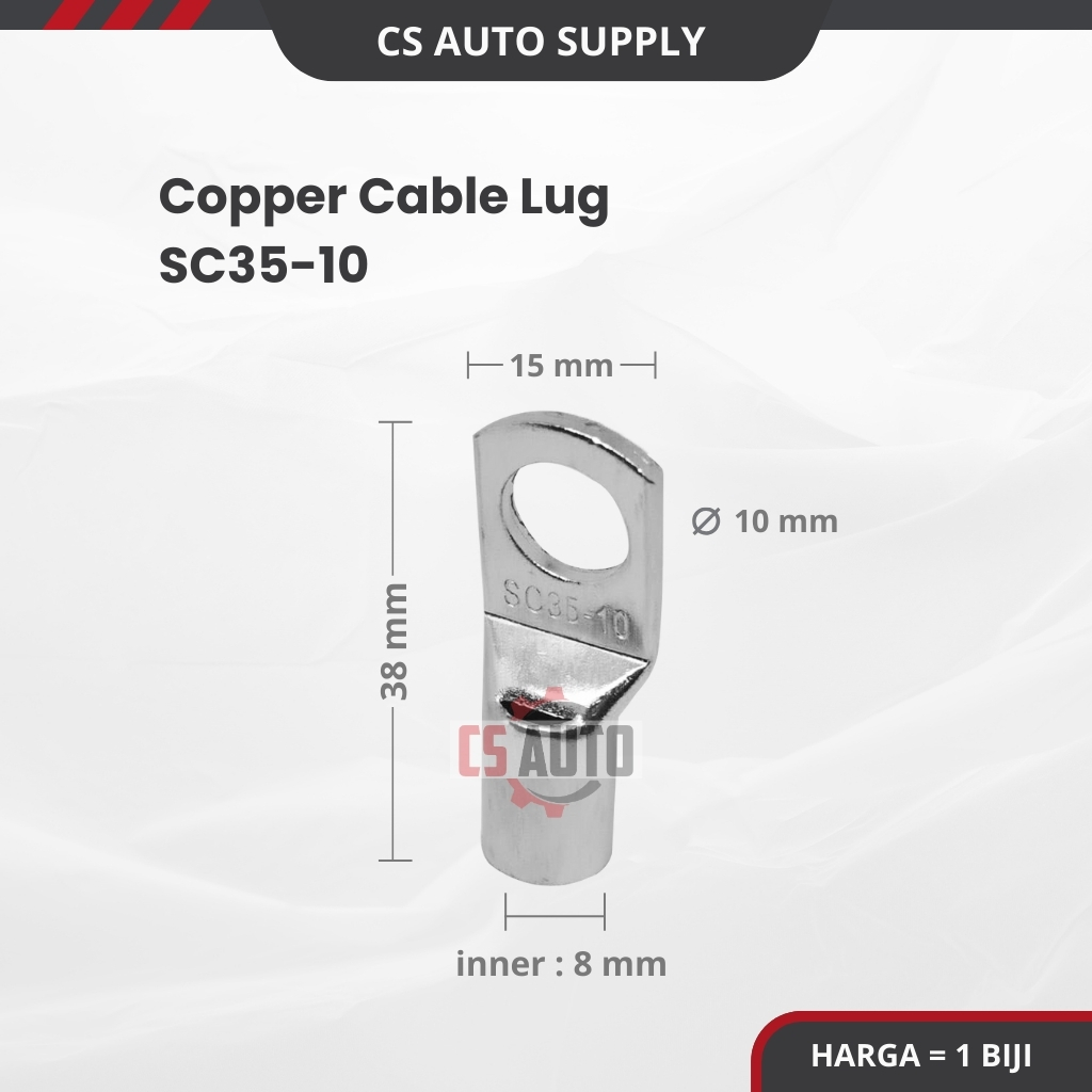 CS SC35-10 Battery Bolt Hole Tinned Copper Cable lug Battery Terminal ...