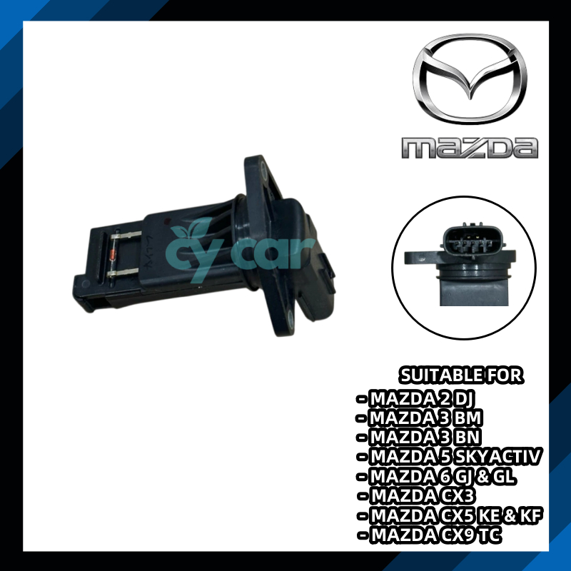 MAZDA 2 3 5 6 CX3 CX5 CX9 MASS AIR FLOW SENSOR MAF SENSOR (5 PIN) PE01 ...