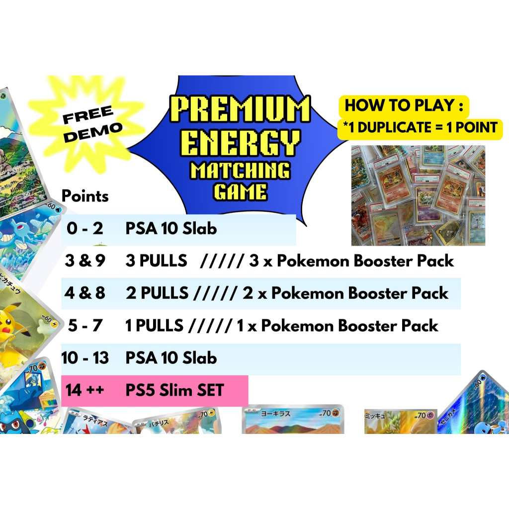 [LIVE] PREMIUM Pokemon Energy Matching Game | Shopee Malaysia
