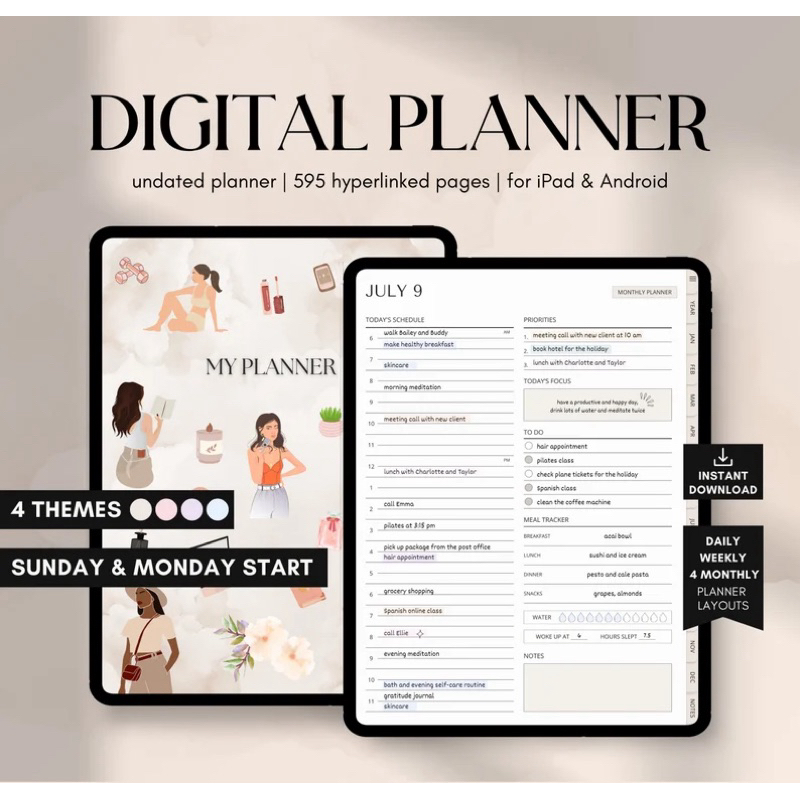 ⚡️INSTANT⚡️Digital Planner Undated - iPad & Android Planner, GoodNotes ...