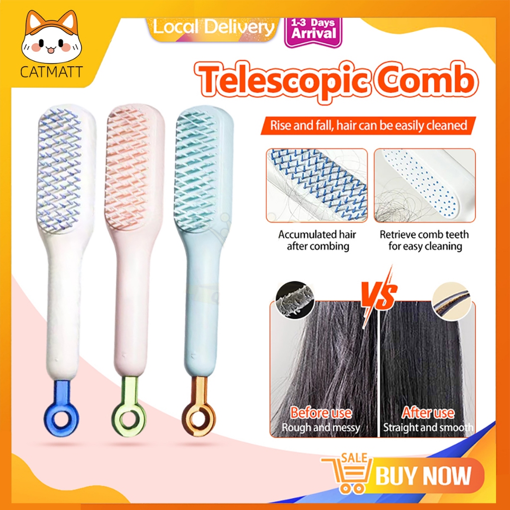 Retractable Magic Comb Hair Cleaning No Hair Damage Anti-Static ...