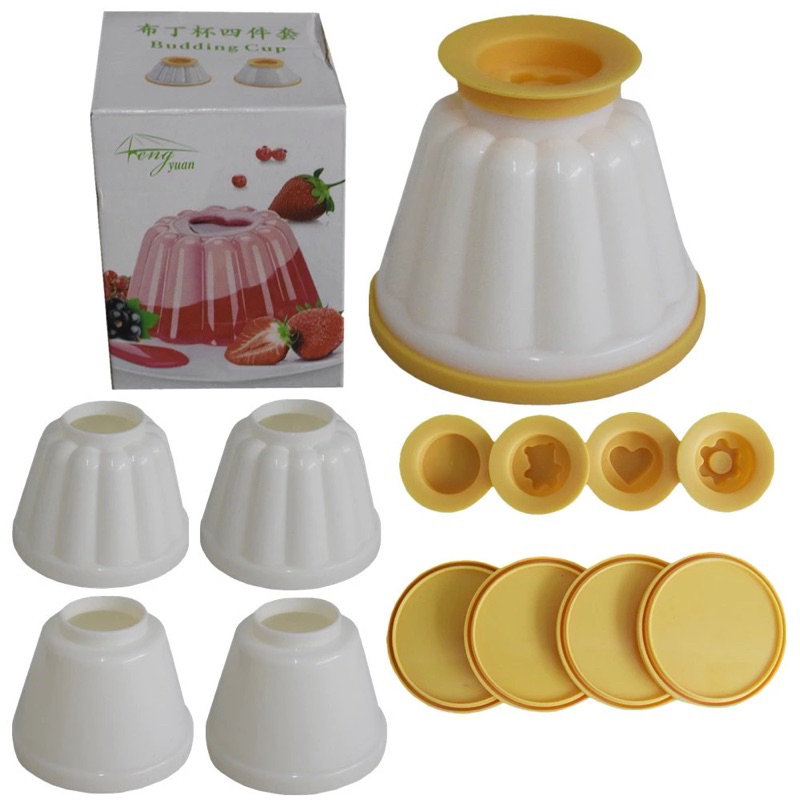 🇲🇾🐸4 Pcs/Set Plastic Dessert Cups Steamed Pudding Mold/Cups Chocolate ...