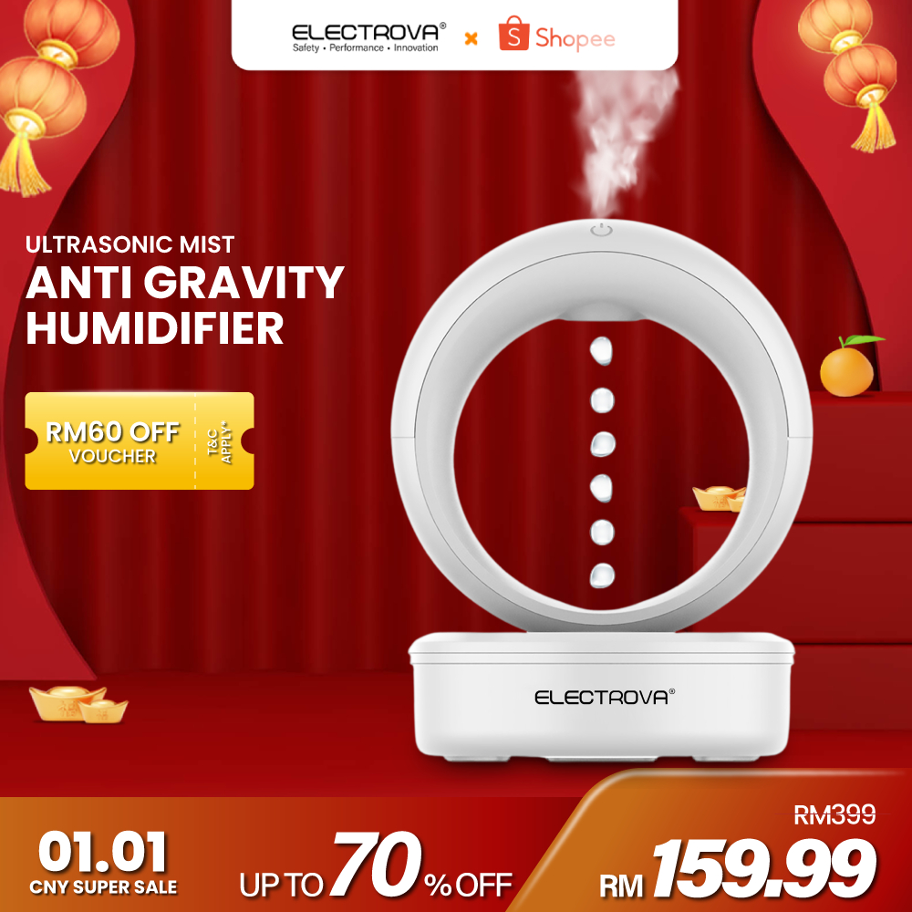Electrova Anti Gravity Humidifier with Ultrasonic Mist & Aroma Diffuser ...