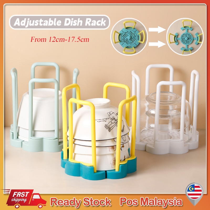 Adjustable Bowl Rack Extendable Dish Rack Creative Sink Drainer Plate ...