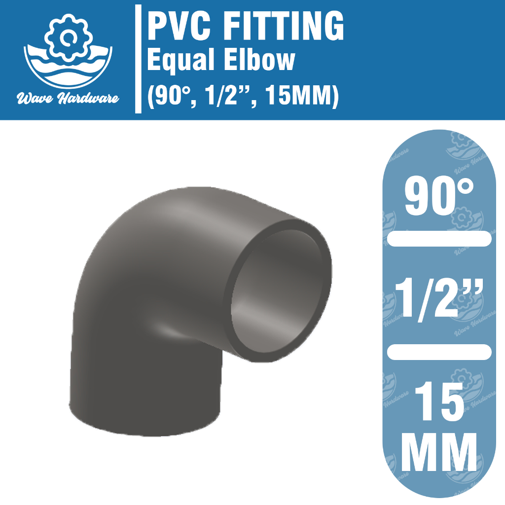 PVC PIPE FITTING / PAIP PVC Equal Elbow / PVC Elbow (90deg, 15mm [1 ...