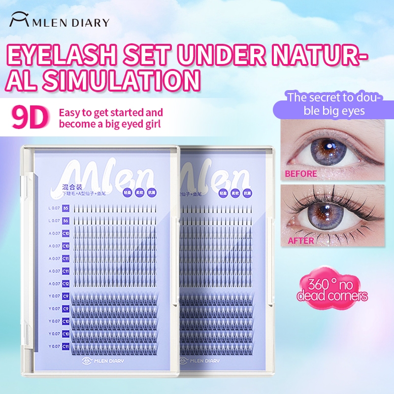 MLEN DIARY single cluster adhesive eyelash fish tail A-type three in ...