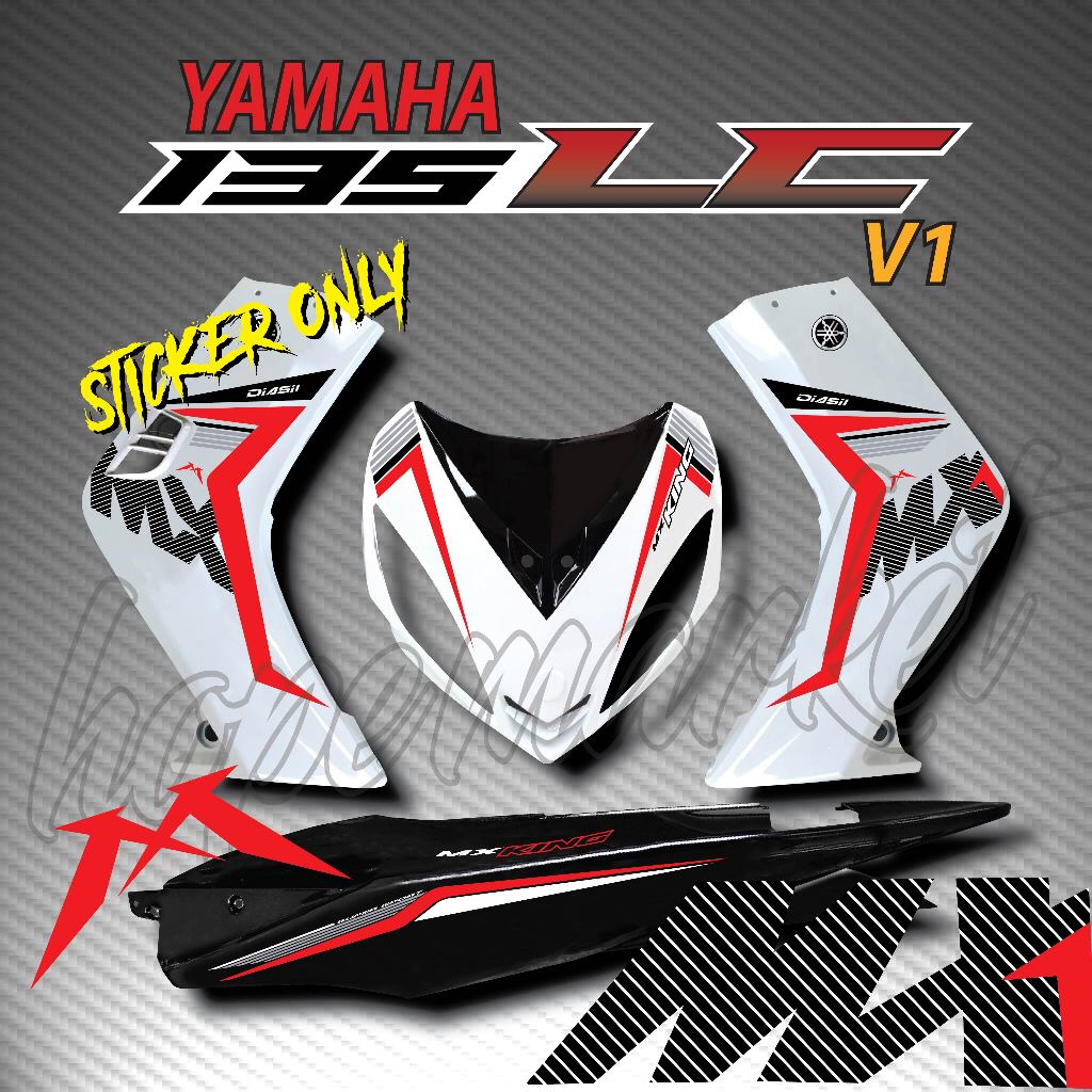STRIPE MOTOR YAMAHA LC135 V1 MX KING INDONESIA CUSTOM BODY STICKER ...