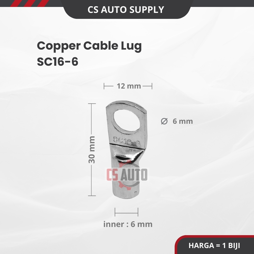 CS SC16-6 Battery Bolt Hole Tinned Copper Cable lug Battery Terminal ...