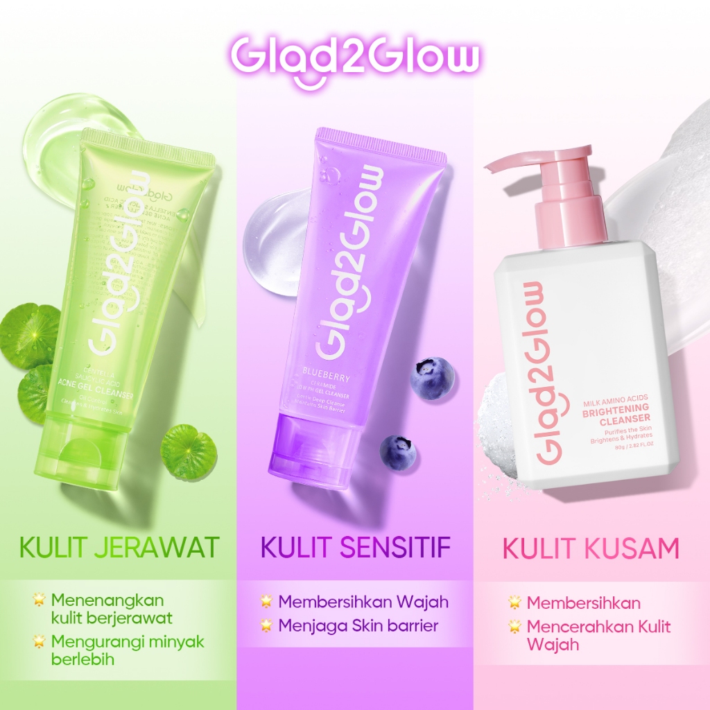 【Cleanser Collection】Glad2Glow Milk Amino/Blueberry Low PH/Centella ...