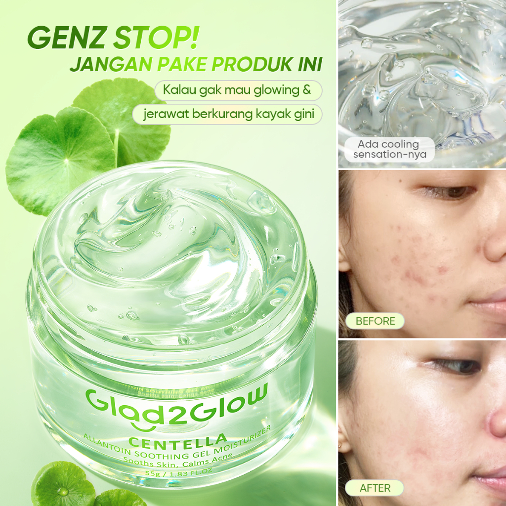 Glad2Glow Centella Allantoin Soothing Moisturizer Gel Repair Skin ...