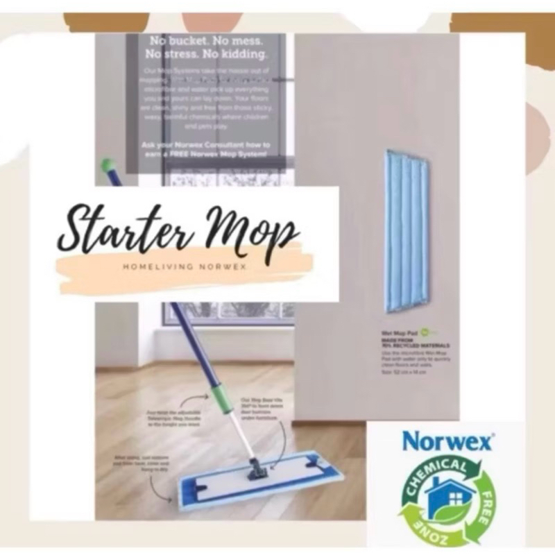 Norwex starter mop set wet mop set dry mop set and tiles mop set ...
