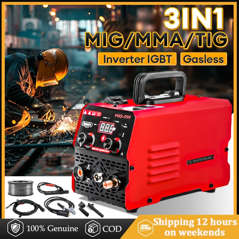 MIG Welding Machine Portable TIG/MIG+MMA 3 IN 1 Gasless Welder IGBT ...