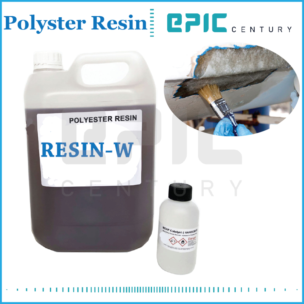 Polyester Resin (4Kg Set) Fast-Setting / Gum Fiber / Fiberglass Repair ...