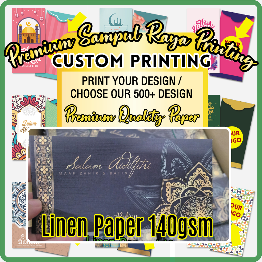 Linen Paper 140gsm Premium Quality Sampul Duit Raya Printing Custom ...