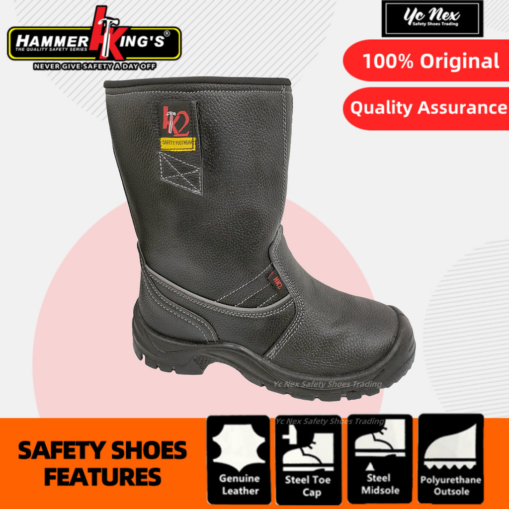 Hammer King's HK2 Safety Shoes Steel Toe Cap Steel Midsole Leather ...