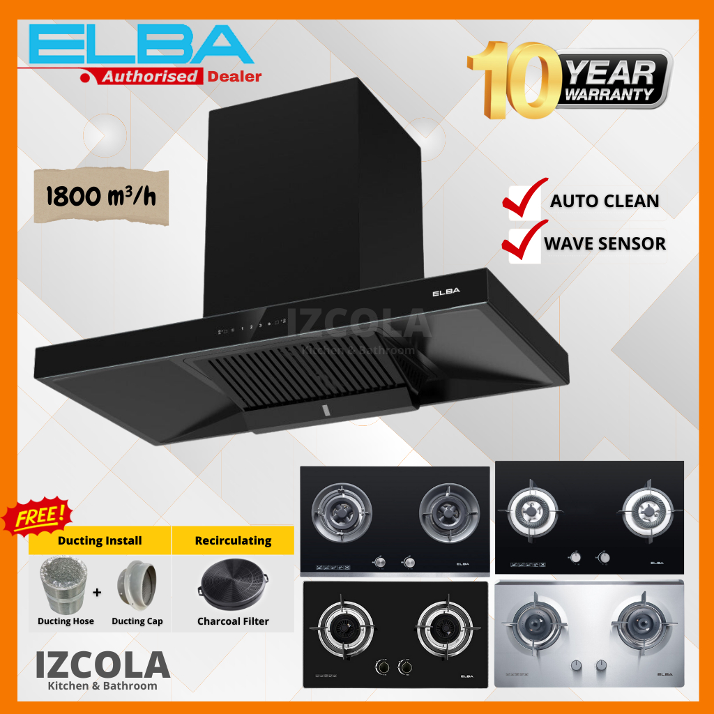 IZCOLA ELBA EH-R9033(BK)Designer Hood Penyedut Asap Dapur Dengan Dapur ...