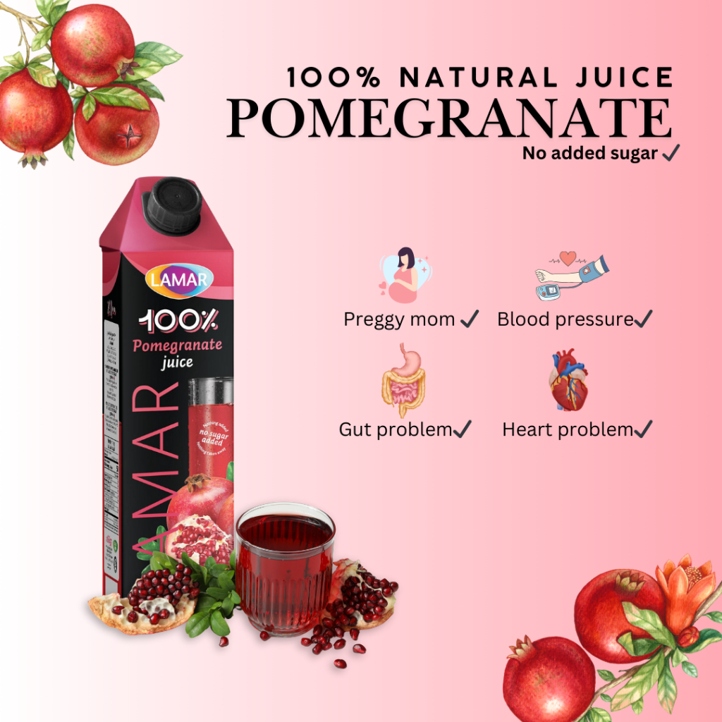 LAMAR [POMEGRANATE JUICE 1L] 100% NATURAL IMPORTED FROM EGYPT - NO ...