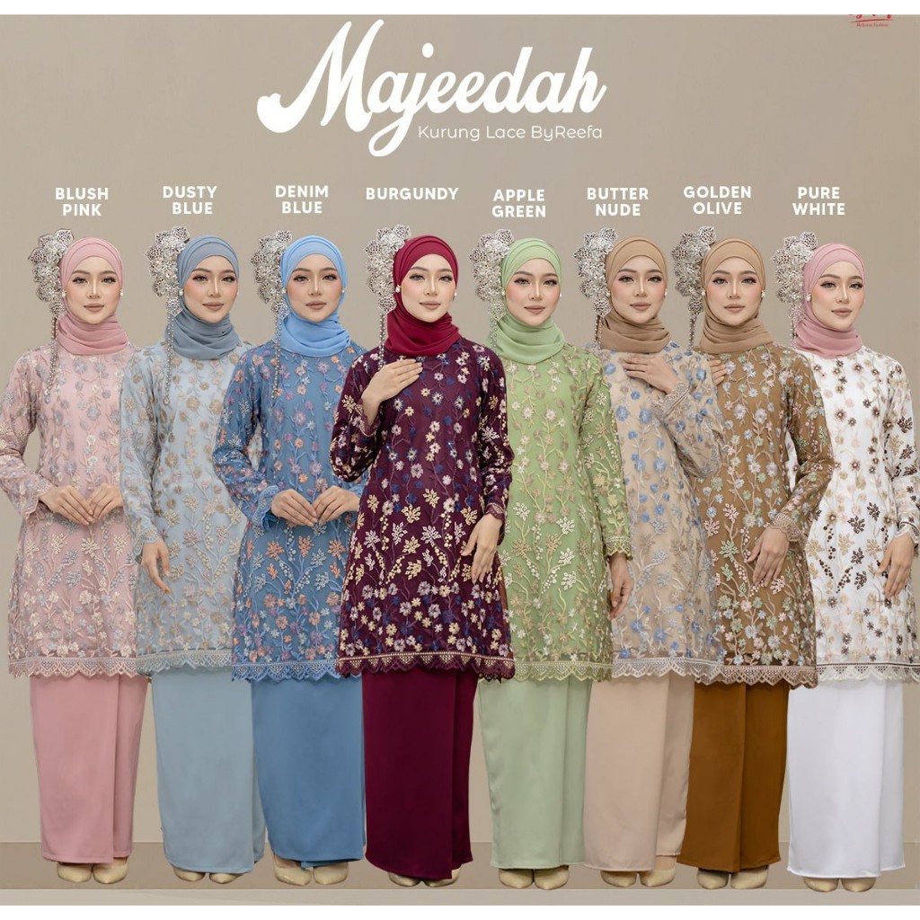 ByReefa | Kurung Lace MAJEEDAH | Premium Lace with Lining | Kain Lipat ...