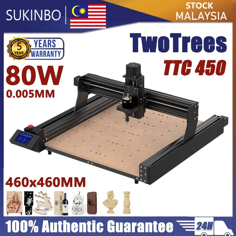 TwoTrees TTC450 CNC Milling Cutter Laser Engraving Machine for Wood Acrylic PCB PVC Metal 4 Axis ...