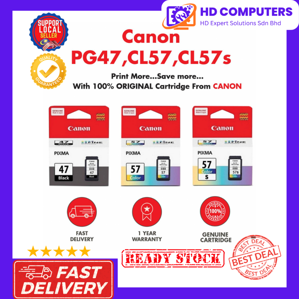 CANON PG-47 Black / CL-57S Color / CL - 57 Color Ink Cartridge ( PG47 ...